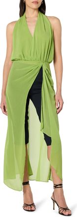 The Drop Sheer Maxi Halter Top Blusen, Spinat, XXS