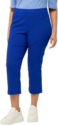 Ulla Popken Femme Grandes Tailles Pantalon en Bengaline Stretch, Longueur 3/4 et Taille élastique Bleu Cobalt 52 640914760-50
