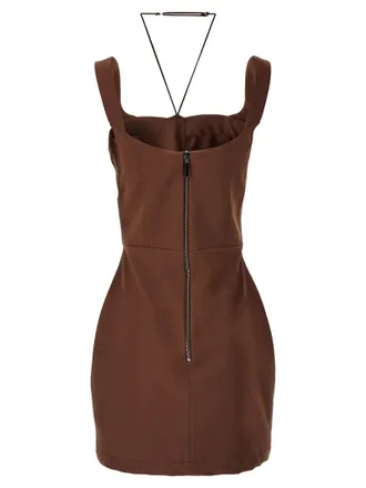 Nensi Dojaka Womens Brown Polyamide Short Dress