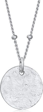 Elli Damen Kugel Plättchen Anhänger Gehämmert in 925 Sterling Silber