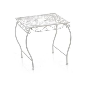 Clp Table robuste des &eacute;l&eacute;ments d&eacute;coratifs &eacute;l&eacute;gants ext&eacute;rieurs en fer diverses couleurs colore : Blanc antique