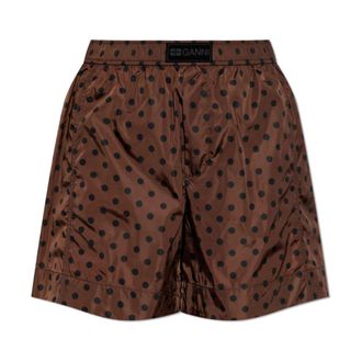 Ganni Gepunktete Shorts - - Shorts - Damen - Braun - S