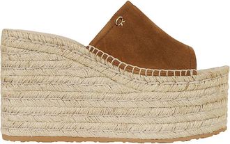 Gianvito Rossi Femme, Chaussures, Beige, Taille: 39 EU G10197 Suede Corda Wedge