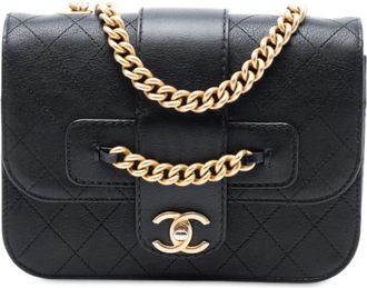 Chanel Hobo Bags - Quilted Calfskin Front Chain Flap - Gr. unisize - in Schwarz - f&uuml;r Damen