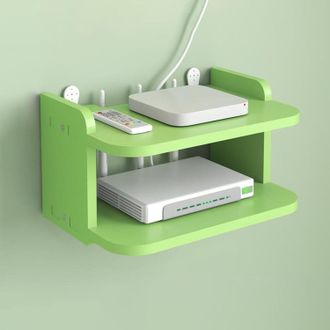 Generic Wandmodemhalter, umweltfreundliche k&uuml;nstliche Panels, rationales Ausrichtungsdesign, mobiler versteckter WLAN-Router for Wohnzimmer-TV(Green,34 * 19.5