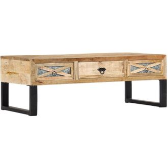 vidaXL Vidaxl - Table basse 110x50x38 cm bois de manguier massif