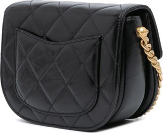 Chanel Hobo Bags - CC Quilted Calfskin Round Moon Messenger Flap - Gr. unisize - in Schwarz - f&uuml;r Damen