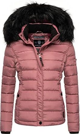 Navahoo Miamor Veste dhiver matelass&eacute;e pour Dame avec Une Capuche en Fausse Fourrure Rose Fonc&eacute; S