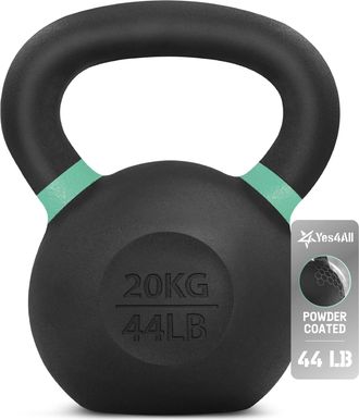 Yes4All XUT6 Pulverbeschichtetes Kettlebell aus Gusseisen, 20 kg