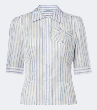 Prada Chemise &agrave; rayures et noeud