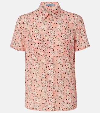 Prada Chemise en soie mélangée à fleurs