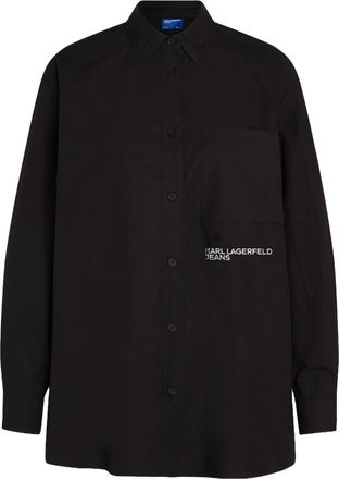 Karl Lagerfeld Damen, Relaxed Shirt, Relaxed Fit, Schwarz, L