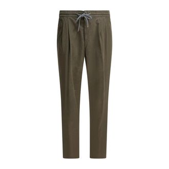 Brunello Cucinelli Homme, Pantalons, Vert, Taille: 3XL Pantalon pliss&eacute; en velours c&ocirc;tel&eacute;