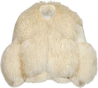 Giuseppe Di Morabito Veste courte en fourrure mongole - Femme - Vestes - Blanc - Taille: 38 FR