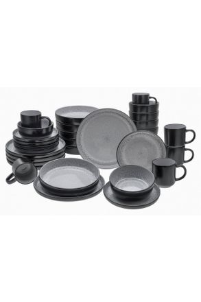 CREATABLE Kombiservice, Hellgrau, Keramik, 30-teilig, 300 ml, lebensmittelecht, Essen & Trinken, Geschirr, Geschirr-Sets, Kombiservice