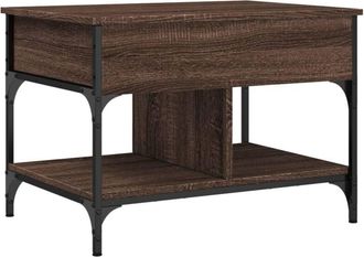 vidaXL Vidaxl - Table basse chêne marron 70x50x50 cm bois dingénierie et métal