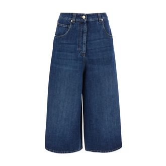 Brunello Cucinelli Jeansshorts mit weitem Bein - - Shorts - Damen - Blau - M