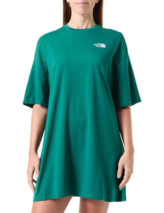 The North Face NF0A87NFNL11 Womens S/S Essential Tee Dress T-Shirt Damen Evergreen Größe L