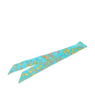 Herm&egrave;s Pre-owned Rencontre Oceane Twilly Scarf - Femme - Pre-owned - Bleu - Taille: ONE Size