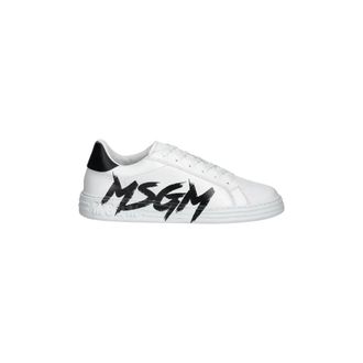 Msgm Msgm - Baskets Logo-print - Homme - Chaussures - Blanc - Taille: 41 EU