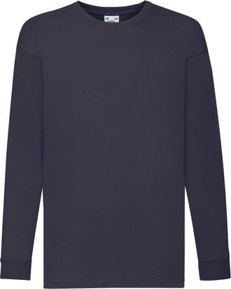 Fruit Of The Loom Kids Valueweight Long Sleeve T-Shirt Kinder Shirt Langarm, Farbe:deep Navy, Gr&ouml;&szlig;e:128