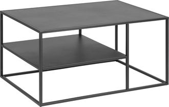 AC Design Furniture Nino Metall Couchtisch mit 1 Ablage in Schwarz, Sofatisch im Industrial Style, Einfache Montage, Wohnzimmermöbel, B: 90 x H: 45 x T: 60 cm