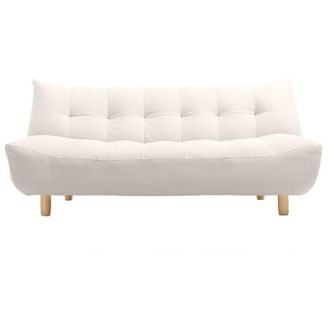 Miliboo Design-Schlafsofa skandinavisch Beige und Eiche YUMI