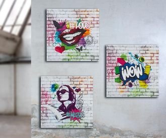 Gilde Gilde Bild Street Art VE 3 so Leinwand, mehrfarbig, einzigartig