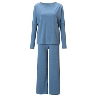 Generic Co Ord Ensembles d&eacute;t&eacute; pour femmes avec imprim&eacute; moyen et personnes &acirc;g&eacute;es, coupe ample, haut &agrave; manches courtes et pantalon, ensemble de v&ecirc;tements de d&eacute;t