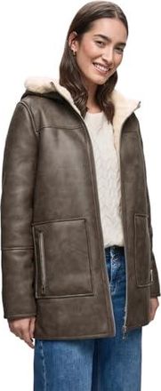 Street One 2005429 Veste aspect cuir, Sandy Mocca, 48 femmes