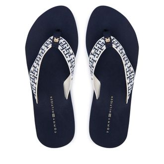 Tommy Hilfiger Zehentrenner Tommy Hilfiger Mono Wedge Summer Sandal FW0FW09696 Dunkelblau