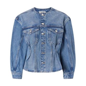 Frame Denim Femme, Vestes, Bleu, Taille: 38 FR La veste sans col cintr&eacute;e