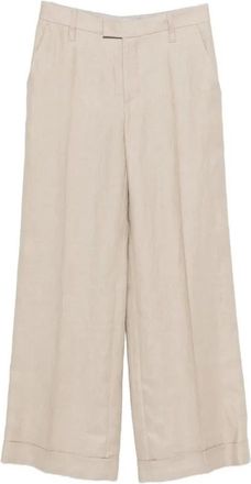 Brunello Cucinelli Pantalon Large Pliss&eacute; - Femme - Pantalons - Brun - Taille: 44 FR