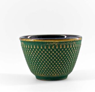 Generic ARARE Tetsunoyunomi Gusseisentasse 120 ml Ø 8,0 cm japanisch Tee-Tasse Grün Gold