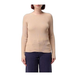 Emporio Armani Maille &agrave; col rond - Femme - Pulls - Beige - Taille: 40 FR