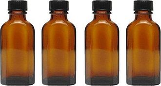 mikken Art 4 Medizinflaschen 50 ml in Braunglas Apothekerflaschen inkl. Etiketten