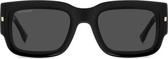 Dsquared2 unisex, Accessoires, Noir, Taille: 52 MM Rectangular Lunettes de soleil