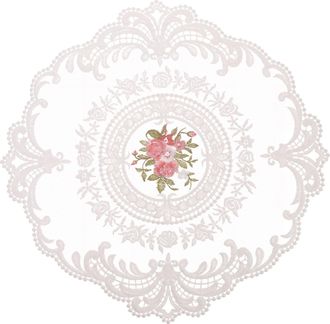 NUOBESTY 2 Bl&auml;tter Vintage Tischmatten Retro Spitzen tischdecke mit Franz&ouml;sischer Spitze und Floraler Stickerei Dekorative Platzsets f&uuml;r Esstisch Partys Hochze