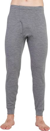 Lapasa Herren 100% Merinowolle Thermounterhosen, Premium Merino Wolle Unterhosen Thermounterw&auml;sche (M30 Warm/M68 Extra warm),L,Grau meliert (Extra warm)