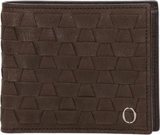 Orciani Homme, Accessoires, Brun, Taille: ONE Size Portefeuille en cuir marron avec motif tress&eacute;