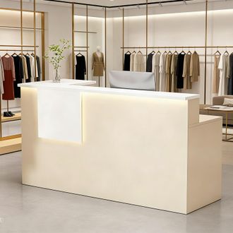 Generic Empfangstheke mit LED-Beleuchtung Empfangstheke mit abschlie&szlig;baren Schubladen Stauraum und Tastaturablage Ideale Kassentheke f&uuml;r B&uuml;ro Zuhause oder Kli