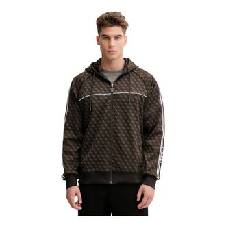 Guess SweaT-shirt &agrave; capuche en maille &agrave; motif - Homme - Sweatshirts et sweats &agrave; capuche - Brun - Taille: S