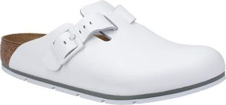 Birkenstock Boston Pro Sabots en cuir - Chaussures de travail certifi&eacute;es de haute qualit&eacute; pour la m&eacute;decine, la restauration et le service, Blanc., 39 EU