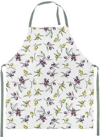 Ambiente K&uuml;chensch&uuml;rze Baumwolle 70x85cm mit Oliven Muster - Einheitsgr&ouml;&szlig;e f&uuml;r M&auml;nner & Frauen - Latzsch&uuml;rze zum Kochen Backen Grillen - Kochsch&uuml;rze Backsch&uuml;rz