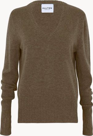 Kujten Pull cachemire col V manches mitaines, 4 fils - Pull Ley