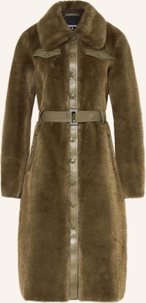 Patrizia Pepe Patrizia Pepe Kunstfell-Mantel Giubbotto Im Materialmix gruen