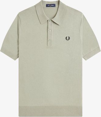 Fred Perry Feinstrick-Poloshirt aus Baumwolle mit Logo-Stickerei in