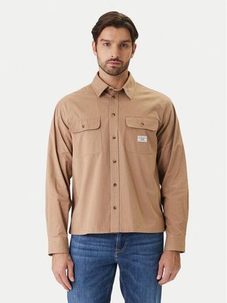 Guess Hemd M6RH60 WJ921 Braun Boxy Fit