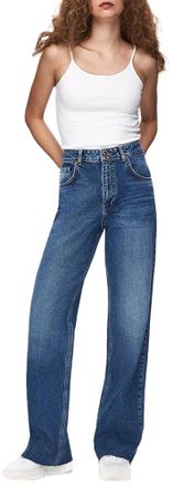 LTB Jeans Jeans Damen Danica L - Wide High Rise Basic-5-Pocket Dark Wash Blau aus Baumwolle - Gr&ouml;&szlig;e W26L32
