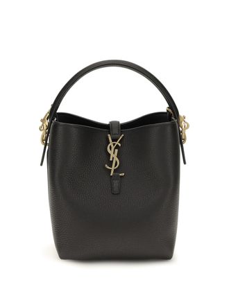 Saint Laurent Womens Bucket Bag Le 37 Black Grained Leather Calf Shoulder